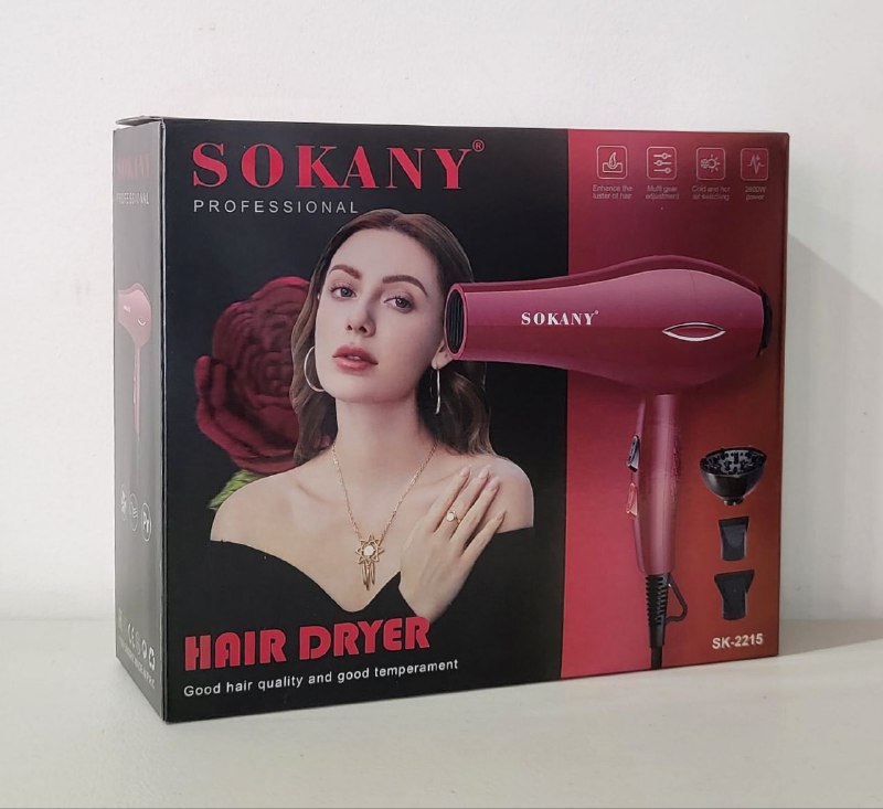 SECADORA DE CABELLO PROFESIONAL, SK-2215, 2600W, SOKANY