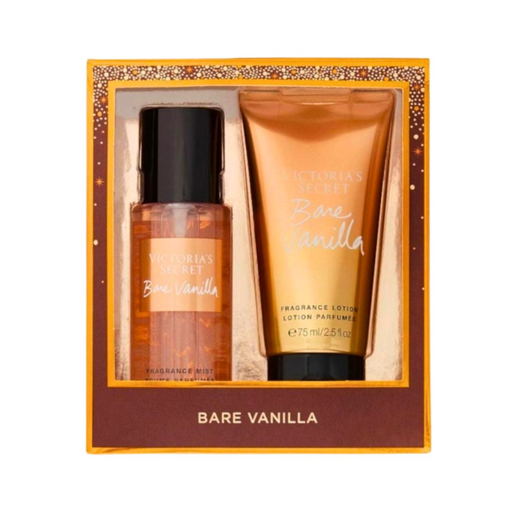 SET VICTORIAS SECRET BARE VANILLA SPLASH 75ML, BODY LOTION 75ML (M)