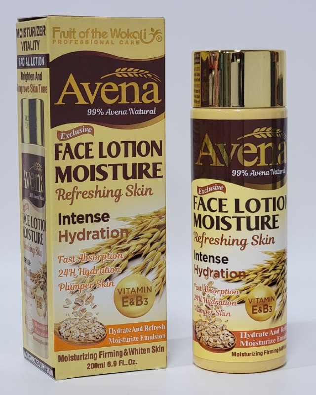 CREMA FACIAL LOCION HIDRATANTE DE AVENA, REPARA EL BRILLO JUVENIL, ILU