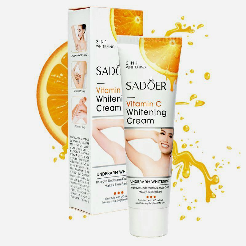 CREMA CORPORAL, CREMA DE CUERPO BLANQUEADORA 3 EN 1 DE VITAMINA C SADO