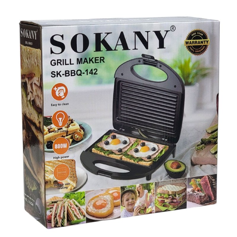 MAQUINA PARRILLA ELECTRICA SK-BBQ-142, RECUBRIMIENTO ANTIADHERENTE DE