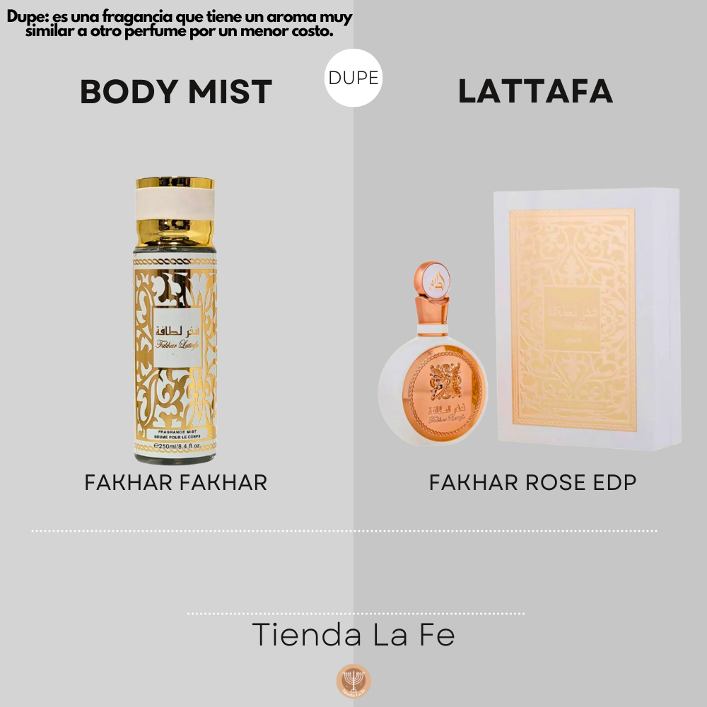 SPRAY PERFUMADO CONCENTRADO FAKHAR GOLD LATTAFA 250ML (M)(DUPE DE LATT