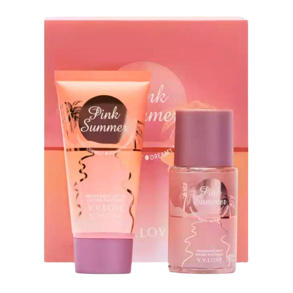 SET VV LOVE SPLASH DAMA PINK SUMMER SPLASH 85ML, BODY LOTION 75ML (M)