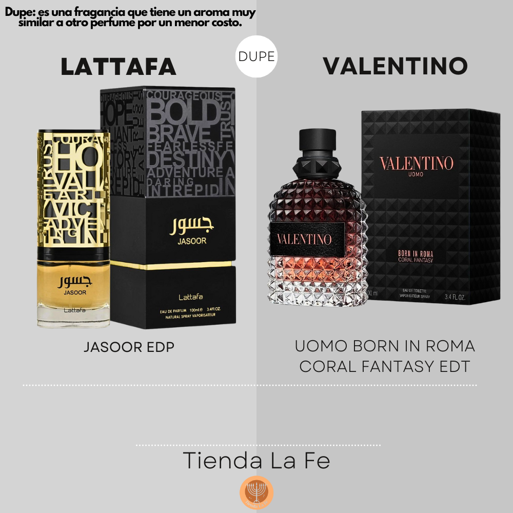 LATTAFA JASOOR EDP 100ML (U) (DUPE VALENTINO UOMO BORN IN ROMA CORAL F