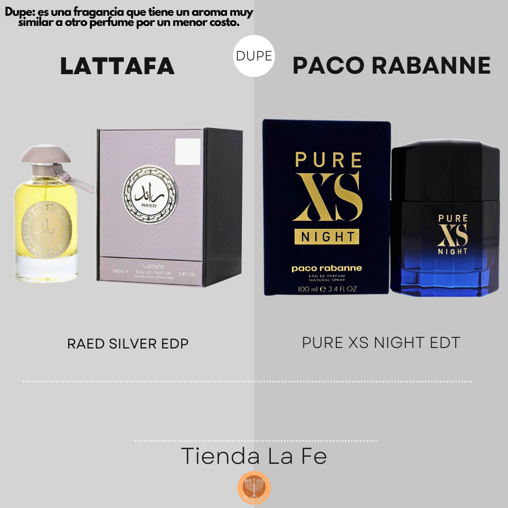LATTAFA RAED SILVER EDP 100ML (U) (DUPE PACO RABANNE PURE XS NIGHT EDT
