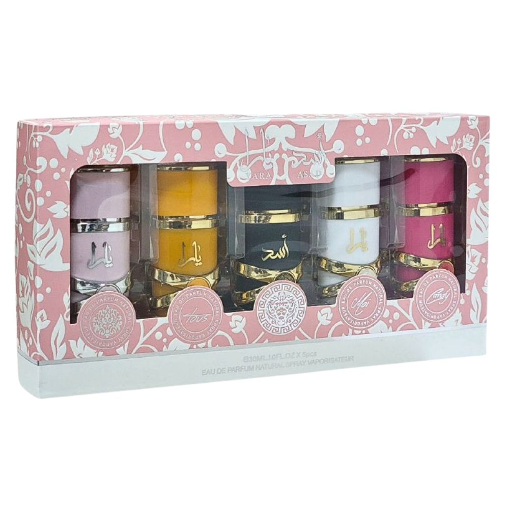 SET LATTAFA YARA ASAD ECONOMICO DE CALIDAD AAA MINI PERFUMES EDP 30MLX