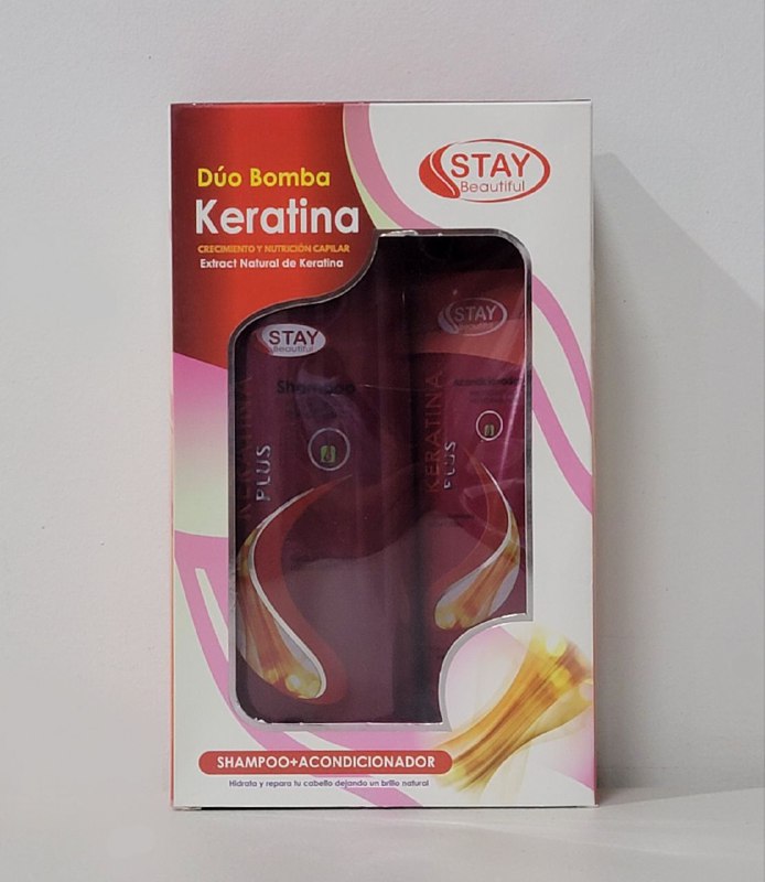 SHAMPOO Y ACONDICIONADOR DE KERATINA STAY BEAUTIFUL 400ML,230G