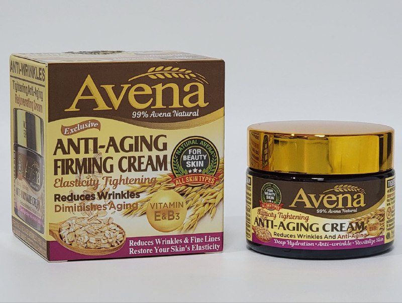 CREMA FACIAL DE AVENA ANTIEDAD REAFIRMANTE, REDUCE LAS ARRUGAS, VITAMI