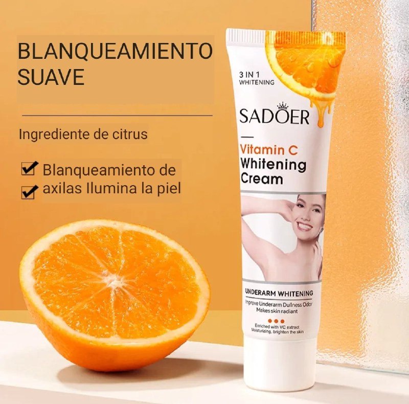 CREMA CORPORAL, CREMA DE CUERPO BLANQUEADORA 3 EN 1 DE VITAMINA C SADO