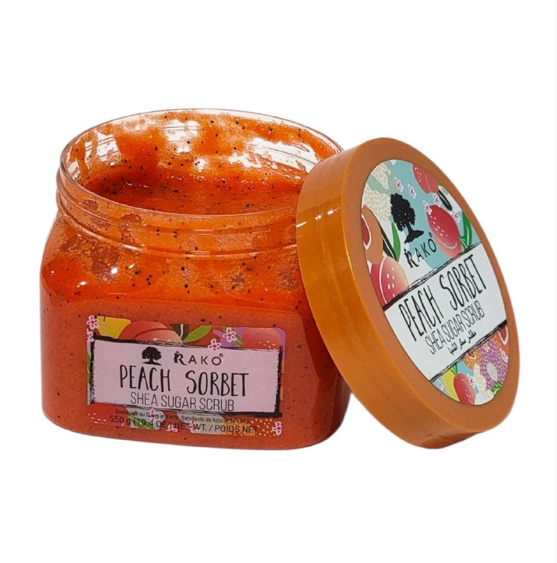 CREMA CORPORAL, CREMA DE CUERPO EXFOLIANTE DE MELOCOTON, CRISTALES DE