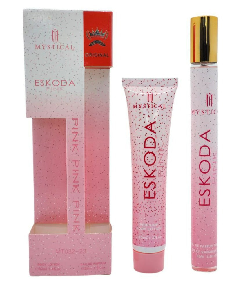 SET PERFUME MINI TUBO ESKODA PINK EDP 35ML,CREMA 40ML